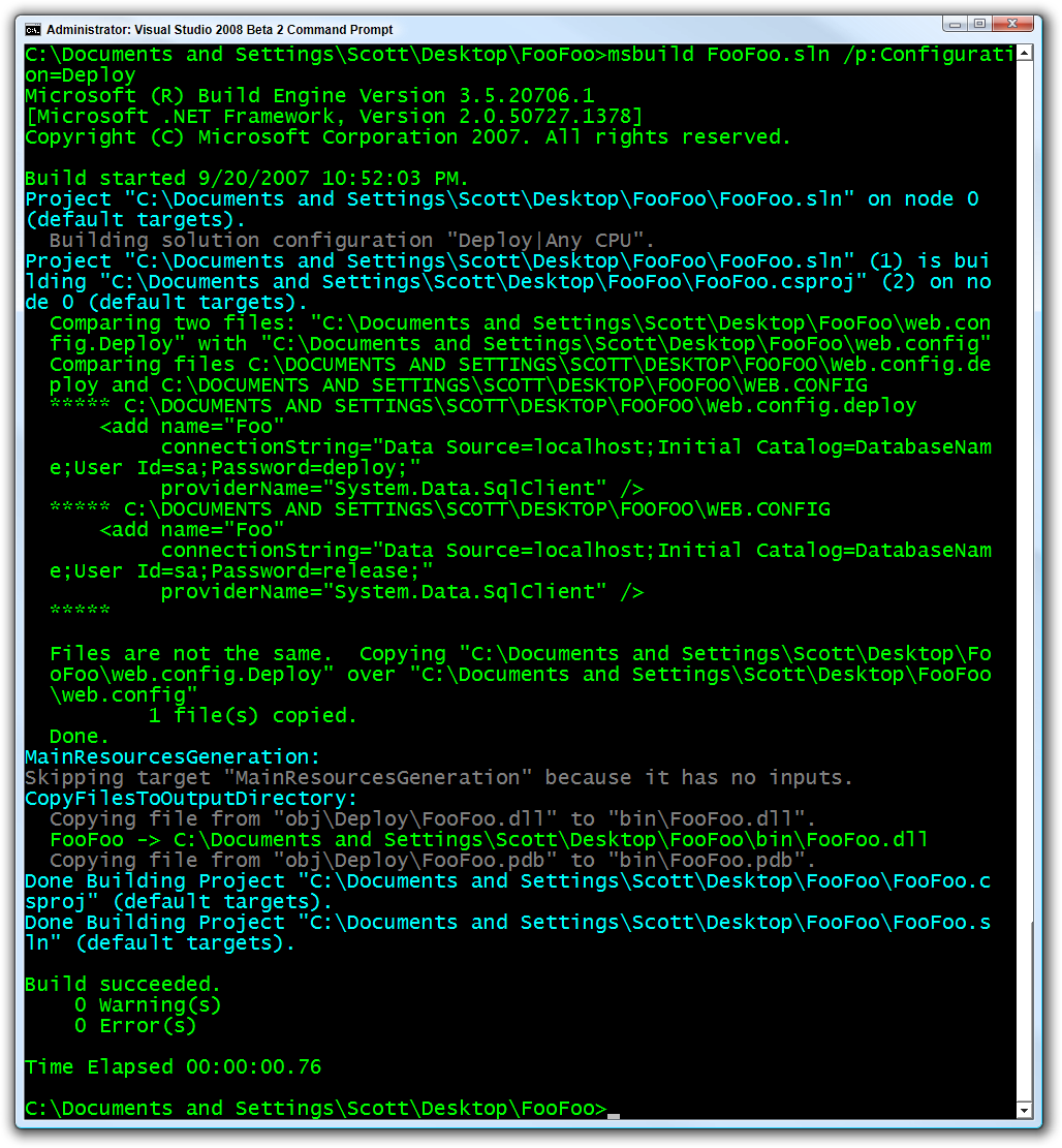 Managing Multiple Configuration File Environments with Pre-Build Events - Scott Hanselman's Blog